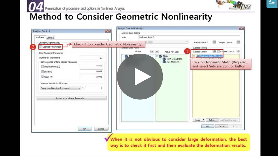 Midas NFX: Nonlinear Static Analysis theory and workflow in midas NFX - Session 1